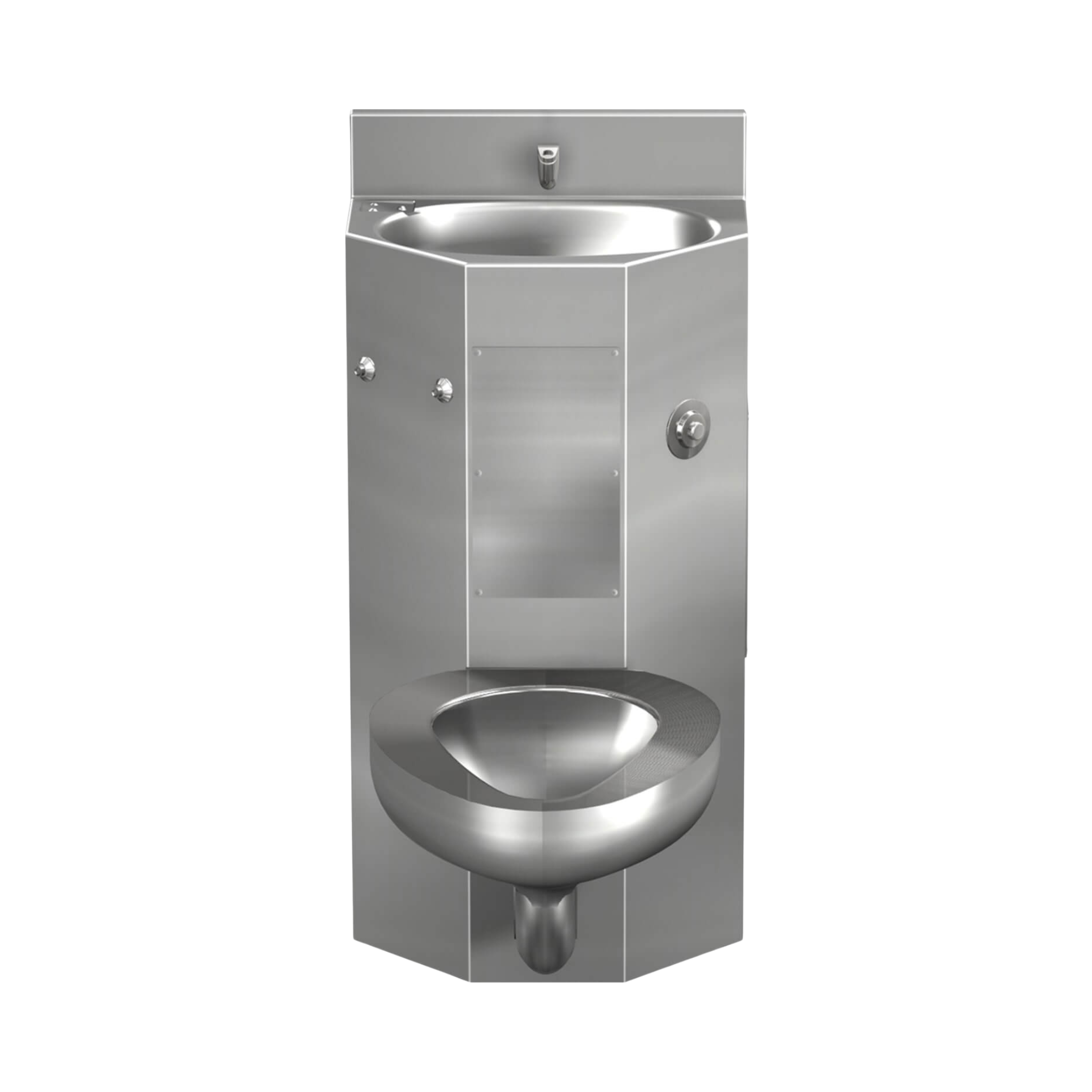 Model 1418FA | 18" Lav-Toilet Comby with Lavatory Oval Bowl - Front Ac